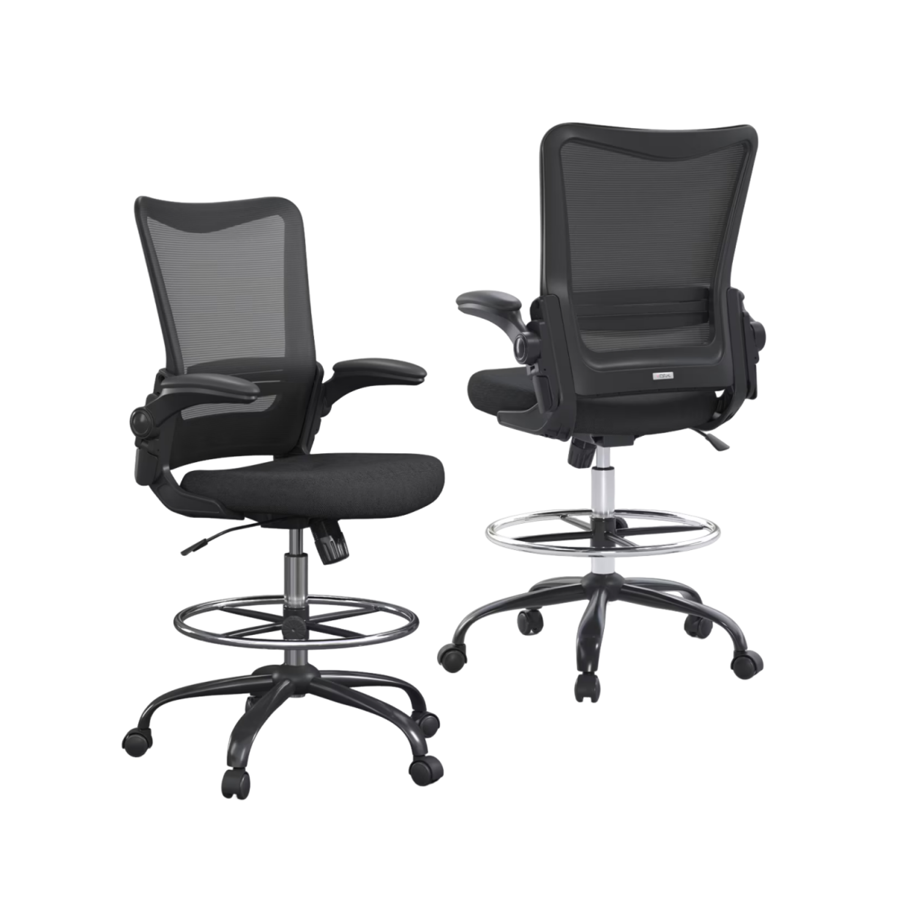 Drafting Chair for Standing Desk with Footrest | Tall Ergonomic Office ...